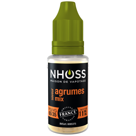 Pack e liquide agrumes nhoss : 5 flacons saveur citrus